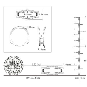 Dazzlingrock Collection Round White Diamond Contour Enhancer Stackable Guard Wedding Ring Band for Women in 925 Sterling Silver Size 7