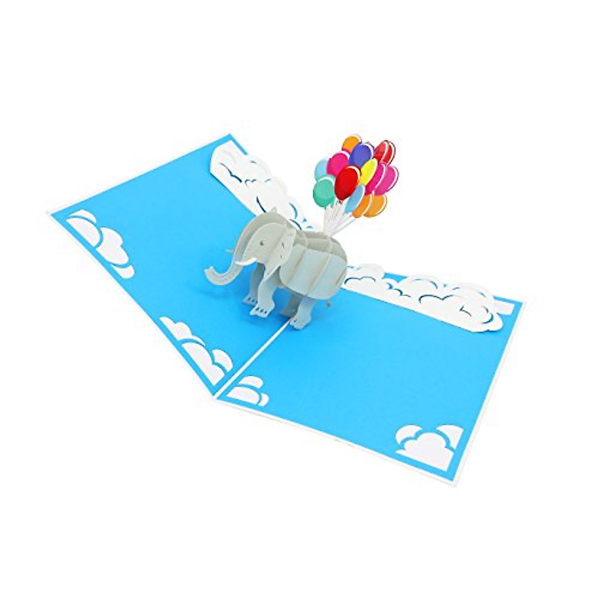 PopLife Flying Elephant and Balloons Pop Up Card for All Occasions - Mother's Day Card, 3D Birthday Pop Up, Baby Shower, Get Well Soon - for Mother, for Daughter, for Wife, for Granddaughter