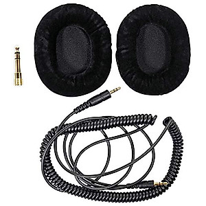 Rockville PRO-M50 Studio Headphones w/ Detachable Coil Cable, Case+Extra Ear Pad, Silver, mediam