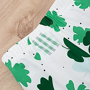 Gushehua Toddler ST Patrick's Day Clothing Sets Kids Baby Girls Long Sleeve Tops Dress+ Four-leaf Clover Legging Outfit (Green, 18-24Months)