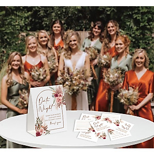 Date Night Ideas for Couples, Date Night Games, Bridal Shower Decorations, Popular Bridal Shower Games for Couples, Including 1 Sign And 50 Date Night Ideas Cards DATEN006