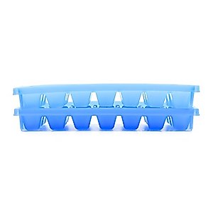 Camco Stackable Miniature Ice Cube Tray for Compact Spaces, 2-Pack (44100), Blue