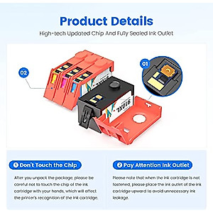 Topkolor Compatible HP 910XL Ink Cartridges Compatible HP Ink 910 Officejet Pro 8020 8020e 8025 8025e 8025e 8035 8035e 8028 8028e and OfficeJet 8022 8022e Printers, 4 Pack 910 XL Ink Cartridges