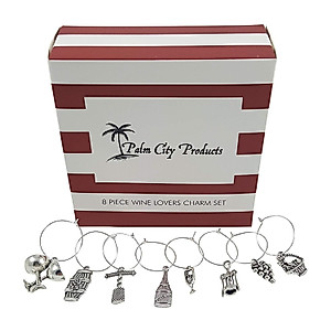 Palm City Products 8 Piece Wine Lovers Themed Charms Set