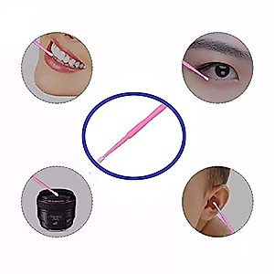 BlingKingdom 100pcs Micro Applicators Brushes Disposable Eyelash Extension Make Up Mascara Brushes for Eyelash Extension - Pink