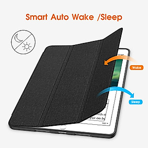 Soke for iPad Air 3 Case 2019 with Pencil Holder, Premium Smart Case, Strong Protection, Auto Sleep/Wake, Ultra Slim Soft TPU Back Cover for iPad Air 3rd Gen 2019/iPad Pro 10.5 2017(Black)