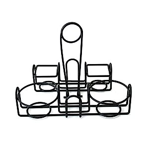 G.E.T. Enterprises Black 9 Wire Caddy for Round Table Pizza, 6" Tall Metal Specialty Servingware Collection 4-93736 (Pack of 1)