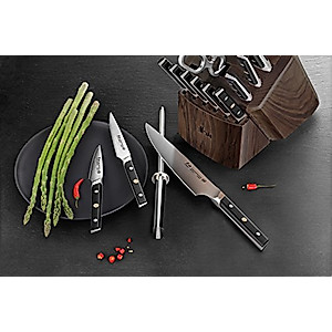 Cangshan TC Series 1021455 Swedish 14C28N Steel Forged 17-Piece Knife Block Set, Walnut