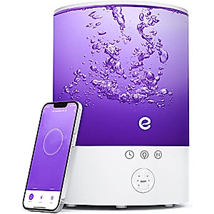 Cool Mist Humidifiers for Bedroom Large Room, Esemoil 2.5L Smart WiFi Baby Air Humidifier with Top-Fill & 28dB Quiet, 24H Ultrasonic Diffuser for Plants, 8 Color Light, Voice Control, Works with Alexa