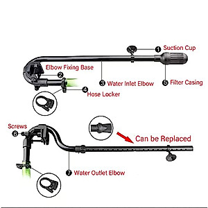 Mysanil Aquarium Canister Filter Inlet Outlet, Fish Tank Filter Tube Aquarium External Canister Filter Water Inflow Outflow Tube for HW302B/303B