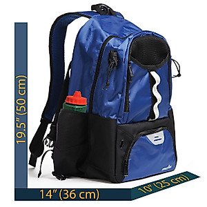 Athletico Turf Lacrosse Bag - Extra Large Lacrosse Backpack - Holds All Lacrosse or Field Hockey Equipment - Two Stick Holders and Separate Cleats Compartment (Blue)