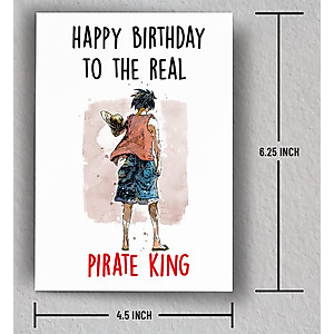 The Real Pirate King Birthday Card | Anime Greeting Card | Anime Gifts | Birthday Gift for Anime Fan | Blank Card