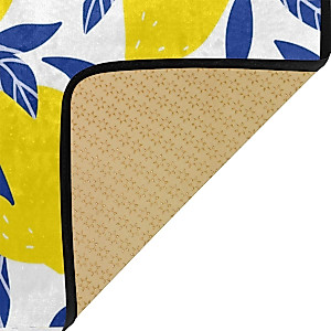 AGONA Anti Fatigue Kitchen Mat Tropical Fruits Yellow Lemons Kitchen Floor Mat Soft Standing Mats Absorbent Area Rugs Non Slip Kitchen Rugs Bath Rug Runner Carpet for Home Decor Indoor Outdoor