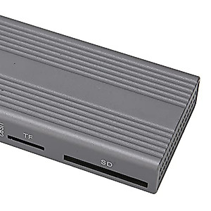 ASHATA USB C Hard Drive Enclosure Good Heat Dissipation 2TB 10Gbps M.2 NVME SSD Enclosure for PS5 Game Consoles Tablets Computers, Supports USB2.0, TF Card, Memory Card Expansion(Silver)