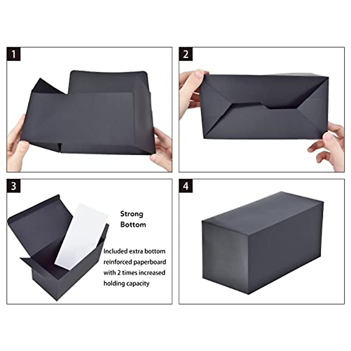 HUAPRINT Black Gift Box,Gift Boxes with Lids 9x4.5x4.5inch,24pcs Paper Gift Box Bulk,Rectangle Gift Boxes for Presents,Birthday,Bridesmaid Proposal,Groomsmen Engagements,Baby Showers, Christmas,Wedding Party Favor,Crafting Cupcake,Holidays