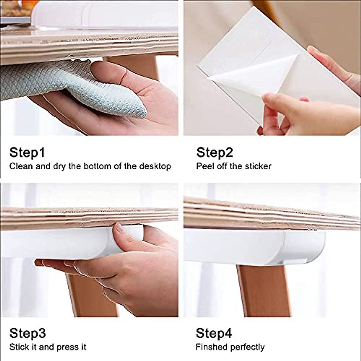 Under Desk Drawer Organizer, Hidden Self-Adhesive Under Table Drawer, Punch-Free Under Table Desk Drawer Organizer Holder Storage Box, Pull-Out Desk Pen Pencil Tray Drawer