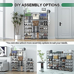 BALEINE 9 Tiers Shoe Rack Organizer, Vertical Large Capacity Shoe Storage Shelf Stackable Shoe Racks for Entry Hallway, Closet, Bedroom, Garage