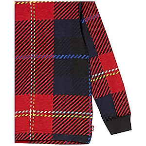 Levi's Baby Boys' Graphic T-Shirt and Overalls 2-Piece Outfit Set, Harvest Gold/Plaid, 4T