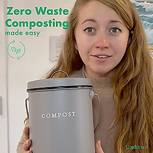 Compost Bin Kitchen Counter, Kitchen Compost Bin, Countertop Compost Bin with Lid, Compost Bucket for Kitchen, Indoor Compost Bin, Food Waste Bin for Kitchen, Food Scrap Bin, Composting Bin Kitchen