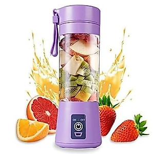 Generic Portable Personal Blender, Mini Rechargeable USB Smoothie Maker, Stainless Steel Drink Mixer with Touch Screen Control (Purple), large
