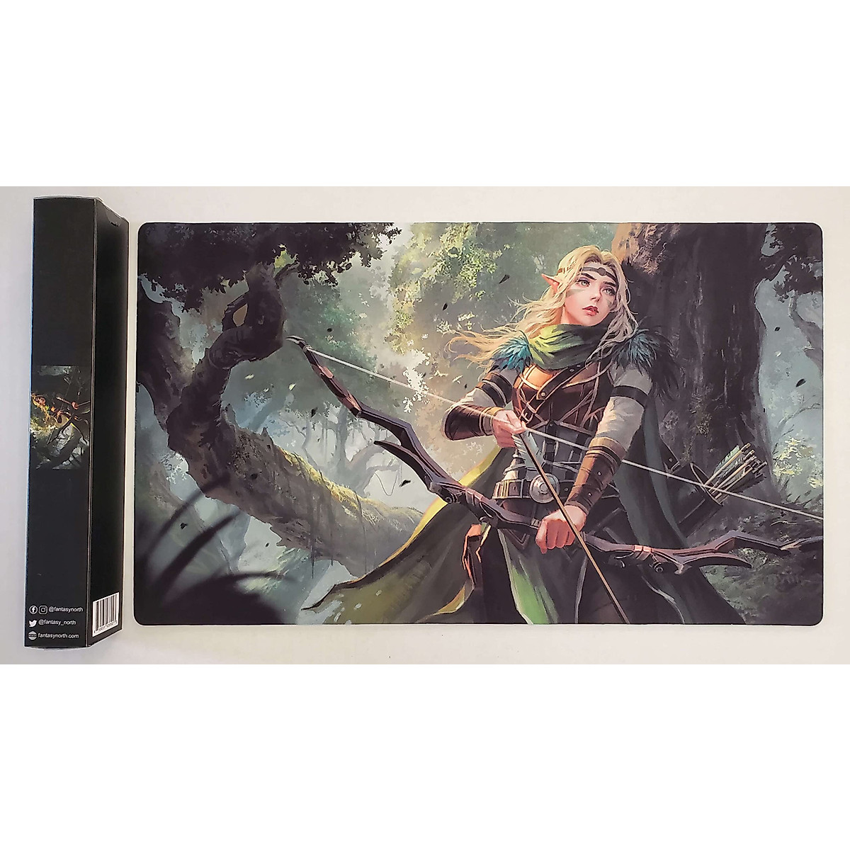 Fantasy North Aelwyn Alorr - Wood Elf Ranger - TCG Playmat and Mouse Pad - 24 x 14 inches