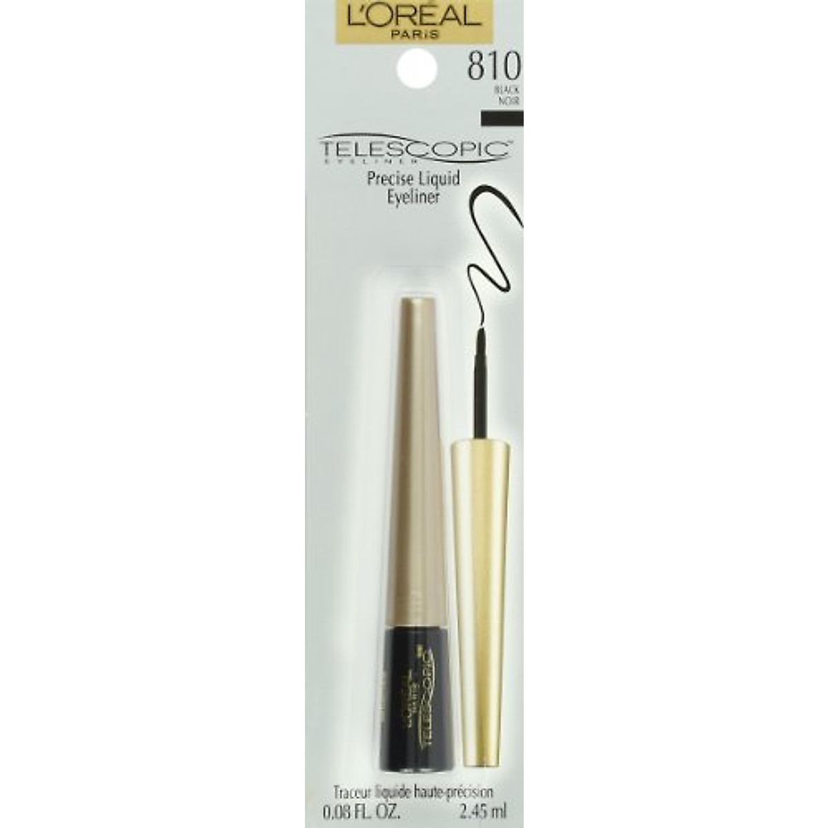 L'Oreal Paris Telescopic Precision Liquid Eyeliner, Black, 0.08 Oz