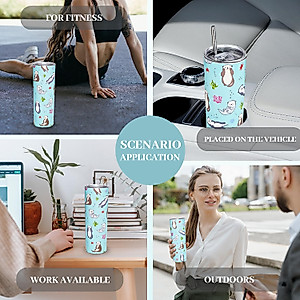 Sea Otter Tumbler - 20 Oz Blue Cute Otter Gifts for Women & Girls, Hot & Cold Drinks Accessory