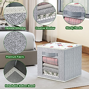 Homsorout Linen Closet Organizers and Storage - 6 Pack Cube Storage Bins with Handle, Fabric Storage Bins for Shelves, 11 inch Bins for Organization, Cubes Organizer for Home, Blended