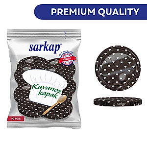 SARKAP Twist Off Canning Lids – 82mm Reusable Canning Lids Set of 10 Ideal for Glass Jars – Not Compatible With Mason Jars, Stainless Metal Canning Jar Lids, Twist off Lug Caps (Fruits)