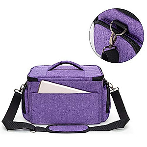 Luxja Carrying Case Compatible with Cricut Joy and Easy Press Mini, Carrying Bag with Supplies Storage Sections, Purple