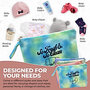 Loud Mama Diaper Bag Organizing Pouches – Premium Diaper Bag Organizer Set with 4 Pouch Bags – Practical and Versatile Pouches for Organization with Tie-Dye Patterns – Cool and Chic – Assorted Pack