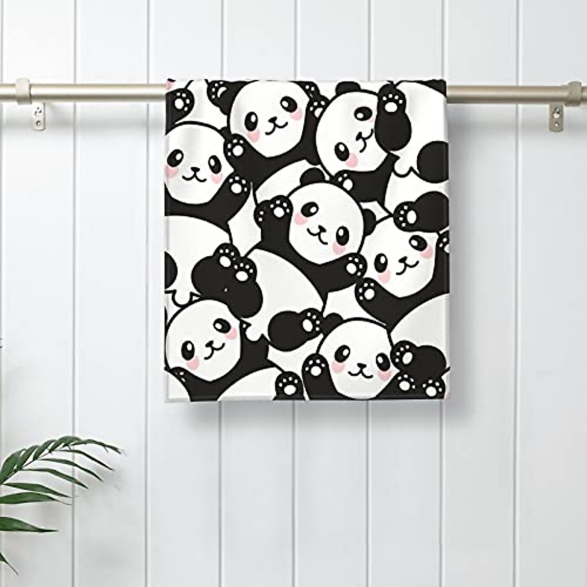XWQWER Cute Panda Hand Towels 27.5 x 12 in Ultra Soft Highly Absorbent Dish Guest Towel Bathroom Kitchen Multipurpose Towel for Gym, Hotel, Spa and Home Decor