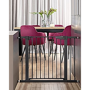 Mom's Choice Awards Winner-Cumbor 29.7"-40.6" Width Pressure or Hardware Mounted Auto Close Safety Baby Gate, Durable Extra Wide Dog Gate for Stairs, Doorways, Easy Walk Thru Pet Gate for House