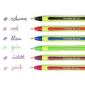 Schneider Xpress Premium Fineliner, 0.8 mm Porous Point, Light Green Barrel, Black Ink, Box of 10 Pens (190001)