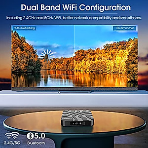 Android TV Box 12.0, Antfraer T95MAX Android TV Box H618 4GB RAM 32GB ROM Android Box Support WiFi6 2.4G/5.8Ghz Bluetooth 5.0 3D 6K Android Box Video TV Box