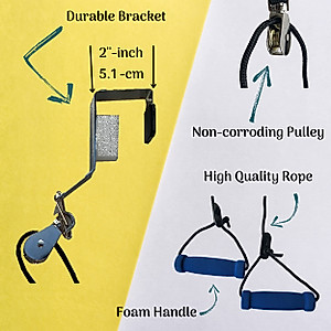 X-hero Shoulder Pulley Exercise with Arm Rehab Pulley System (Metal Bracket) for Physical Therapy Exercise Equipment, Over The Door Pulley Rehabilitation & Stretching Rope, Range for Frozen Shoulder