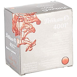 Pelikan 4001 Bottled Ink for Fountain Pens, Brilliant Red, 30ml, 1 Each (301036)
