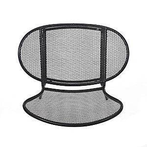 GDFStudio Modern Outdoor Iron Club Chair (Set of 2), Matte Black