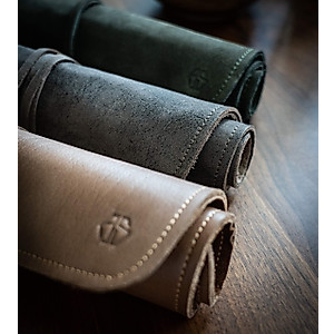 Angus Stoke Knife Roll Bag Genuine Leather – Chef`s knife bag 7 slots/for up to 11" knives – Leather Knife Case Steve (brown)