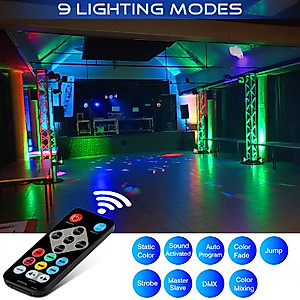 OPPSK LED Par Stage Light - RGBWA 70W 7LED Stage Par Light Sound Activated Auto Play by Remote & DMX Control Uplighting for Events Birthday Wedding Party Church Music Live Show Concert DJ Lighting
