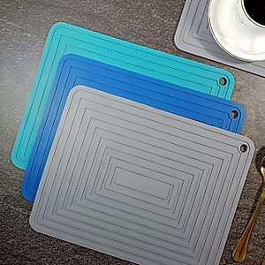 SUNMVEHOT Silicone Trivets Kitchen Gadgets Set, Silicone Trivets for Hot Dishes, Trivets for Hot Pots and Pans, Grey Silicone Hot Pads for Kitchen, Multi-Purpose Hot Pads Heat Resistant 2 Pack