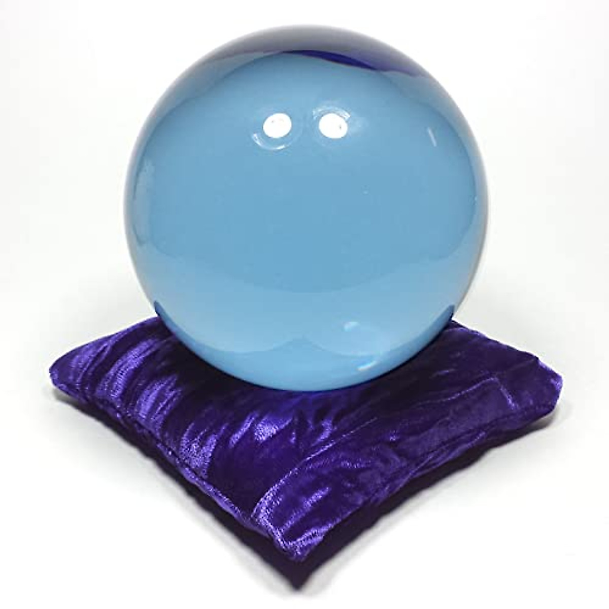 Resonant Energies 5.5 Inch Blue Purple Crushed Velvet Crystal Pillow Sphere or Point Display Stand, CPV55L