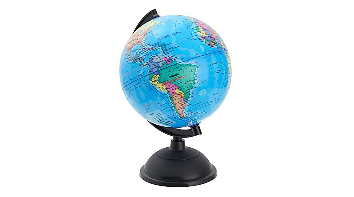 Rotating 8-Inch World Globe for Kids Learning