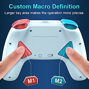 FLIEEP Switch Controller - Wireless Switch Controller for Nintendo Switch/Switch OLED/Switch Lite with Macro Button, 3 Levels Turbo Function, 4 Levels Adjustable Vibration, Six-Axis Motion Control