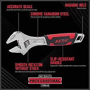 3-Piece Adjustable Wrench Set - 6-Inch 8-Inch 10-Inch - Precision Design, Durable and Corrosion-Resistant, Chrome Vanadium Steel, Anti-Slip Grips