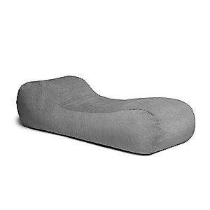 Jaxx Arlo Chaise Lounger Bean Bag Chair - Premium Chenille, Grey
