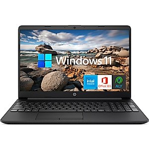 HP 15.6'' Laptop with 1 Year Microsoft Office 365,Intel Pentium Quad-Core Processor,Long Battery Life,RJ-45 Ethernet Port,USB Type-C,Wi-Fi,Webcam,HDMI,NLY MP,Windows 11 (16GB RAM | 1TB SSD) Black