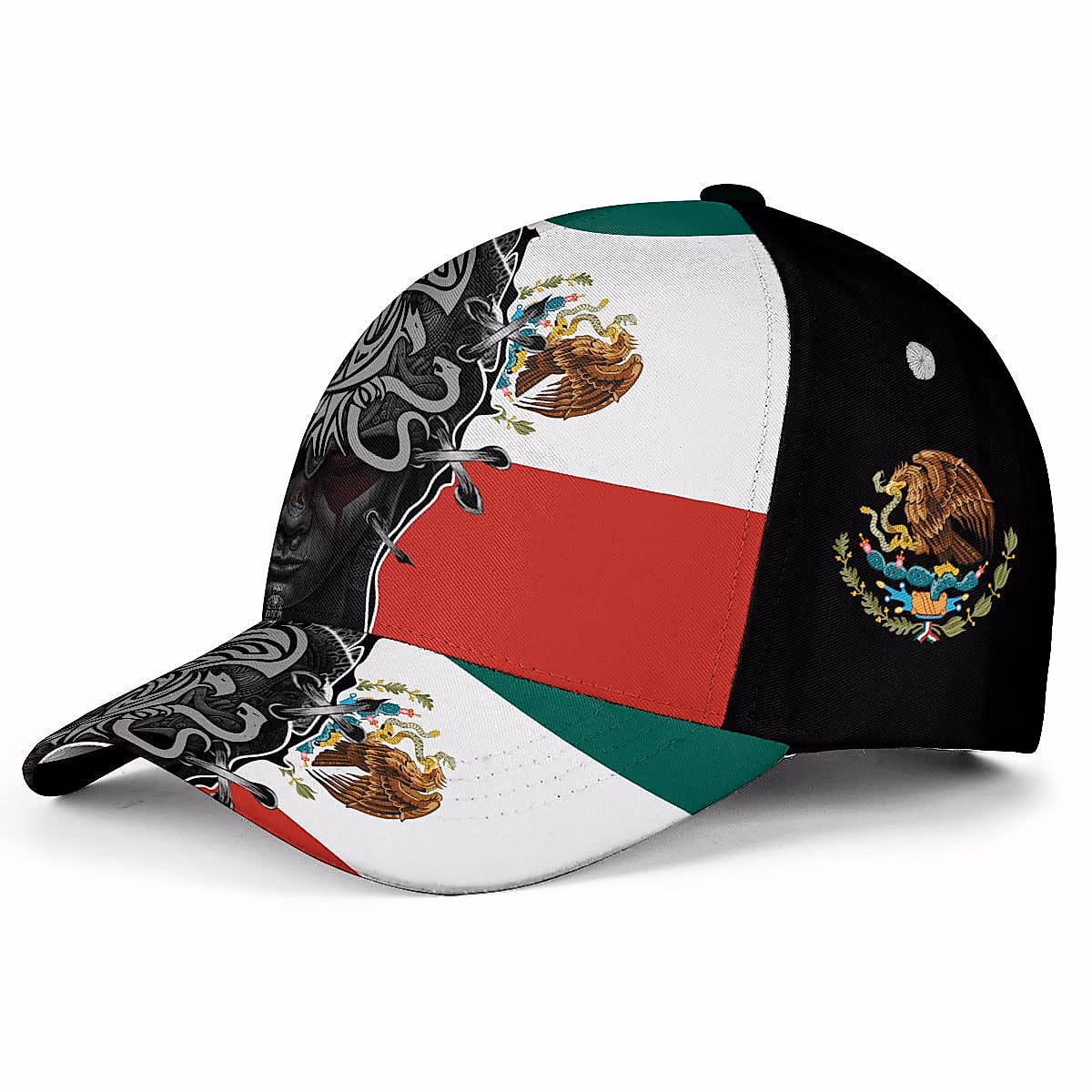 Hieprints Mexico Hat, Mexican Hats for Men Women, Mexico Eagle Flag Baseball Caps Snapback, Gorras De Mexico para Hombres (Mexico Aztec)