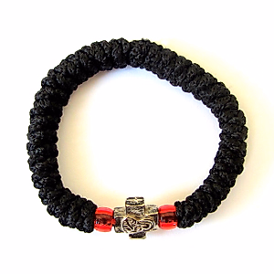 Iconsgr Handmade Christian Orthodox Greek Chotki, Komboskoini,prayer Rope Black Flexible / 2