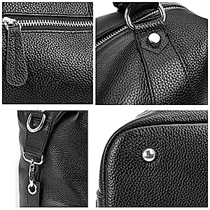 Heshe Leather Purses for Women Shoulder Hobo Bags Satchel Top Handle Tote Bag Crossbody Handbags Ladies Purse (Black)